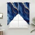 Abstract Marble Swag Valances for Windows 36 inches Long, Blue Gold ...