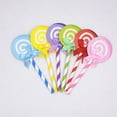 Sparsain 36Pcs Paper Lollipop Bow Birthday Cake Toppers Dessert Table ...