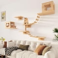 Cat Wall Shleves and Perches, Pine Wooden Cat Wall Furniture Climbing ...