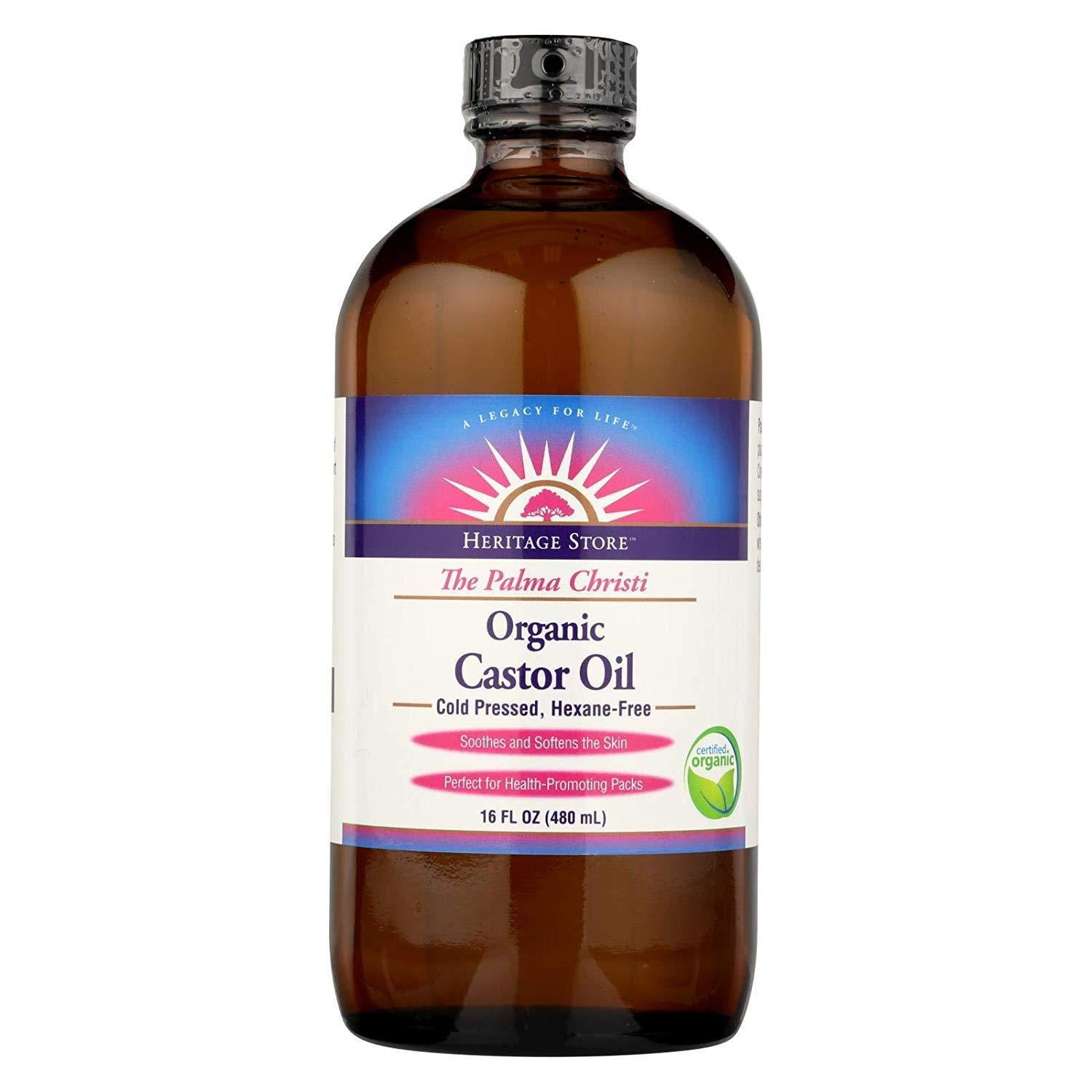 Heritage Store Organic Castor Oil 16 Ounce