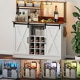 Shot Cart WASAGUN Bar Cabinets For Home,LED Coffee Bar With Power ...