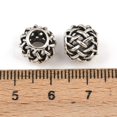 100pc Alloy European Beads Large Hole Beads Rondelle Silver 11x9mm Hole ...