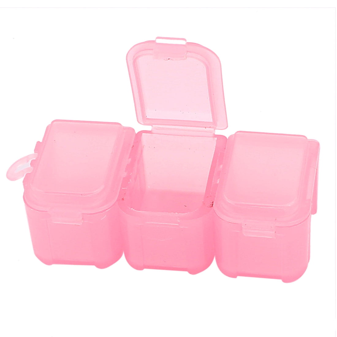 Unique Bargains Plastic 3 Compartments Travel Box Holder Storage Case ...