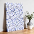 Blue Watercolor Floral Canvas Wall Art for Living Room, Vintage ...