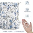 Chinese Style Shower Curtain for Bathroom, Blue Flowers and Birds ...