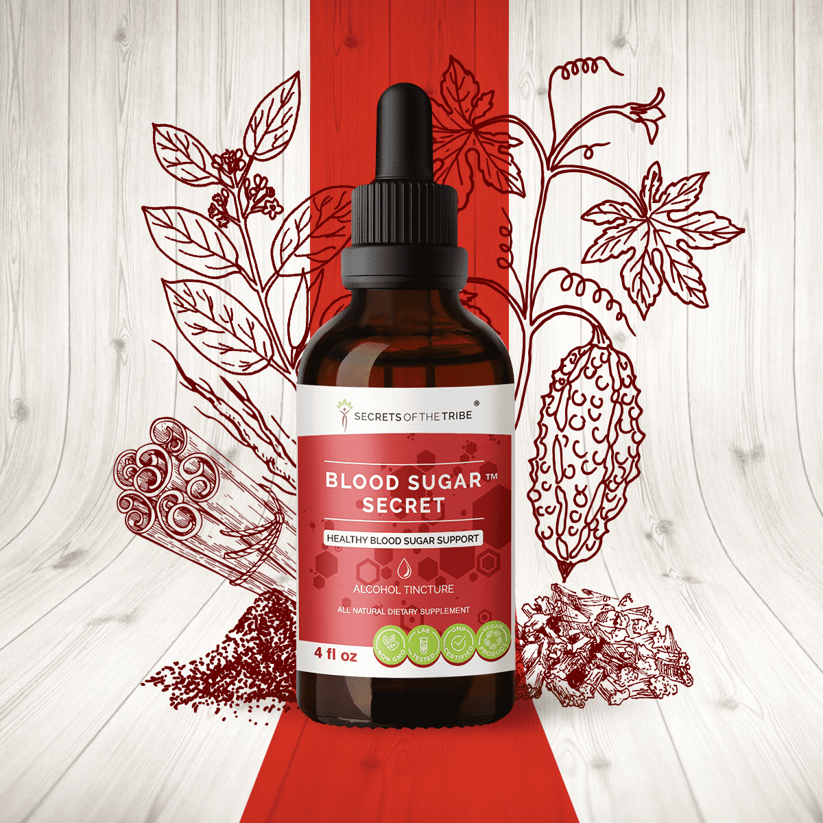 Blood Sugar Secret Alcohol Extract, Tincture, Bitter Melon, Cinnamon ...