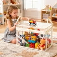 Large Clear Textbooks & Comic Books Storage Box, Stackable Foldable ...