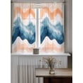 Blue Coastal Curtains 45 Inch Length, Sheer Curtains for Bedroom Living ...
