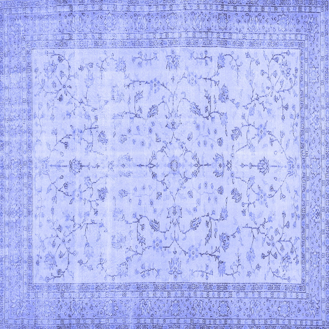Ahgly Company Indoor Square Abstract Blue Contemporary Area Rugs, 4 ...