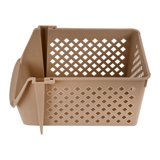 Spec101 Plastic Stackable Storage Bins - 4pc Tan Pantry Closet ...