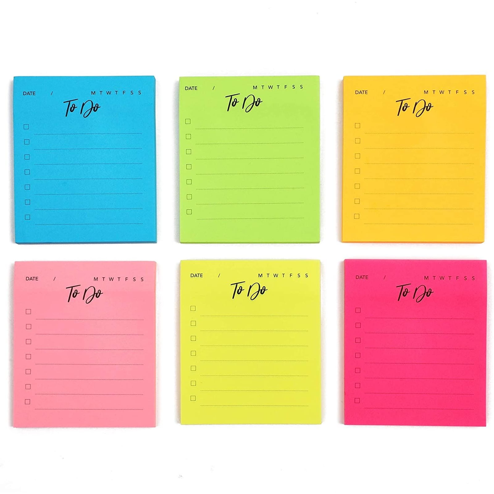 6 Pack Small To Do List Sticky Notes, Daily Planning Notepad for Memos ...