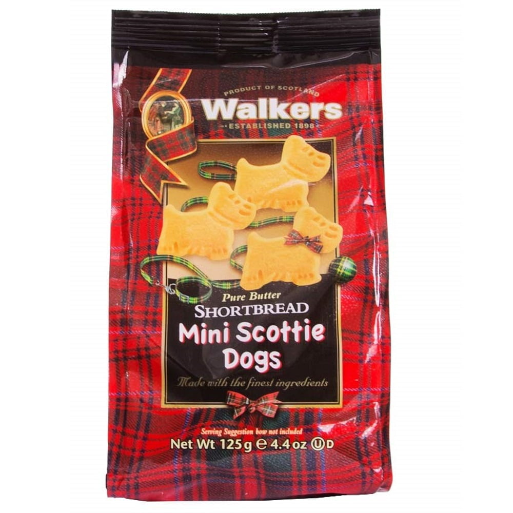 Pure Butter Shortbread Mini Scottie Dogs By "Walkers" (2) 4.4oz Bags ...