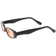 Extreme Thin Small Lens Rectangle Sunglasses Color Tinted 49mm (Black ...