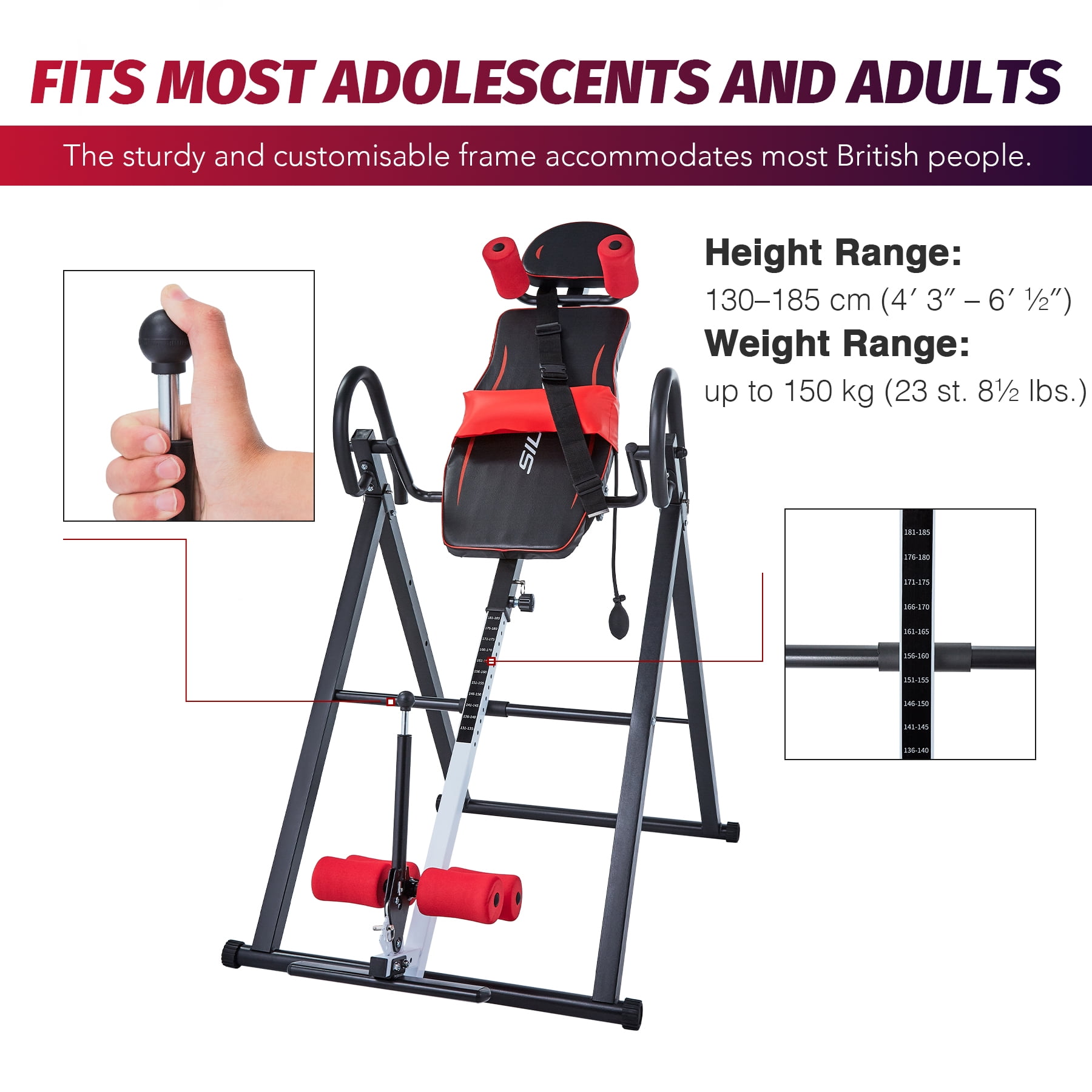 PREENEX Gravity Inversion Table, Folding Body Board for Adult Teen Home ...