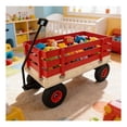 Red Wooden Wagon Cart - Folding Handle, Heavy Duty Outdoor Wagon ...