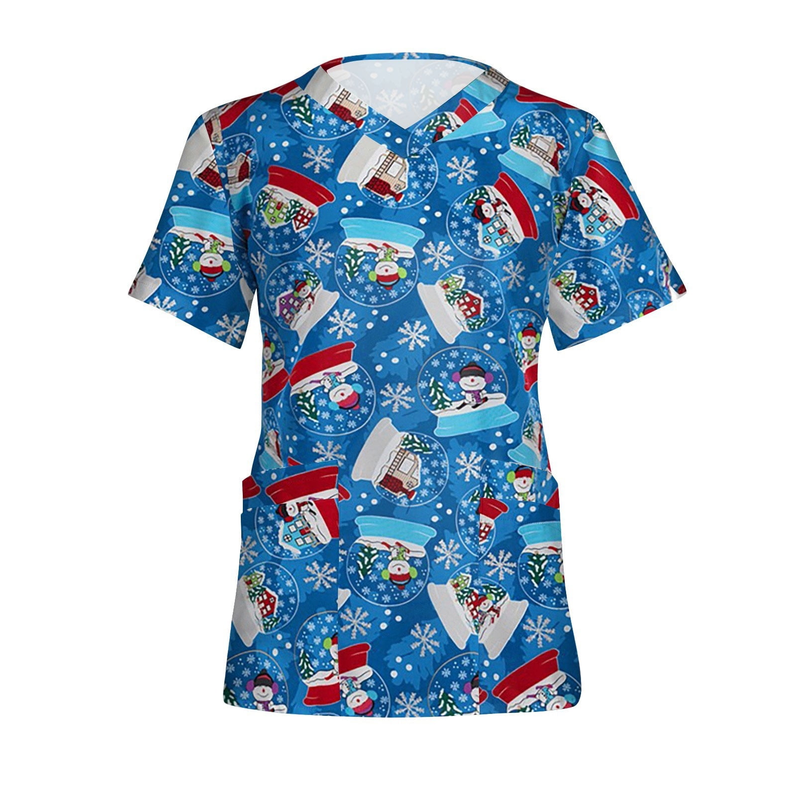 Click here for Pisexur Womens Christmas Scrub Tops Christmas Snow... prices