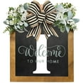 Sunjoy Tech Front Door Wreath Burr-free Alphabet Design Faux Greenery ...