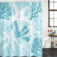 60x72 Inch Shower Curtains for Bathroom, Aqua Blue Starfish Fabric Bath ...