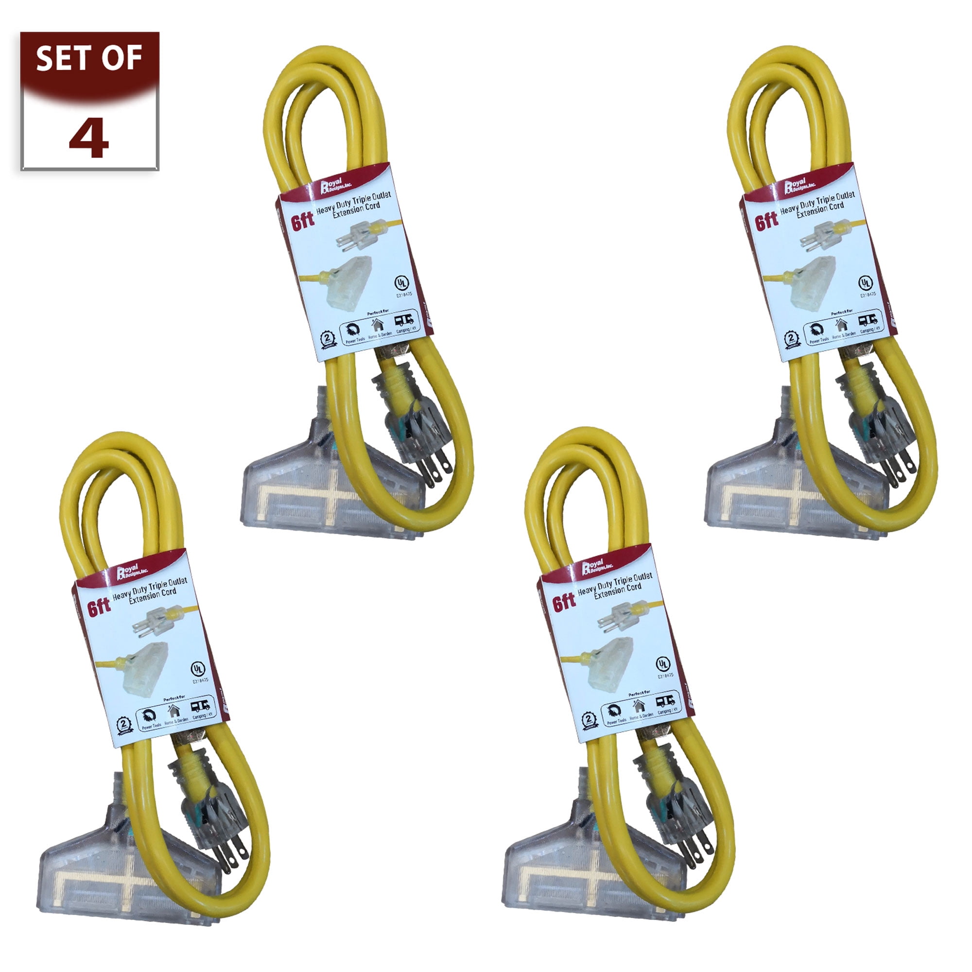 Royal Designs, Inc. Heavy Duty Extension Cord with Indicator light for ...