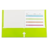 C-Line 2-Pocket Laminated Paper Portfolios with 3-Hole Punch, Lime ...