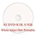 SmartBuy 50 Pack 8x DVD+R DL 8.5GB White Inkjet Printable Double Layer Recordable Discs Spindle ...