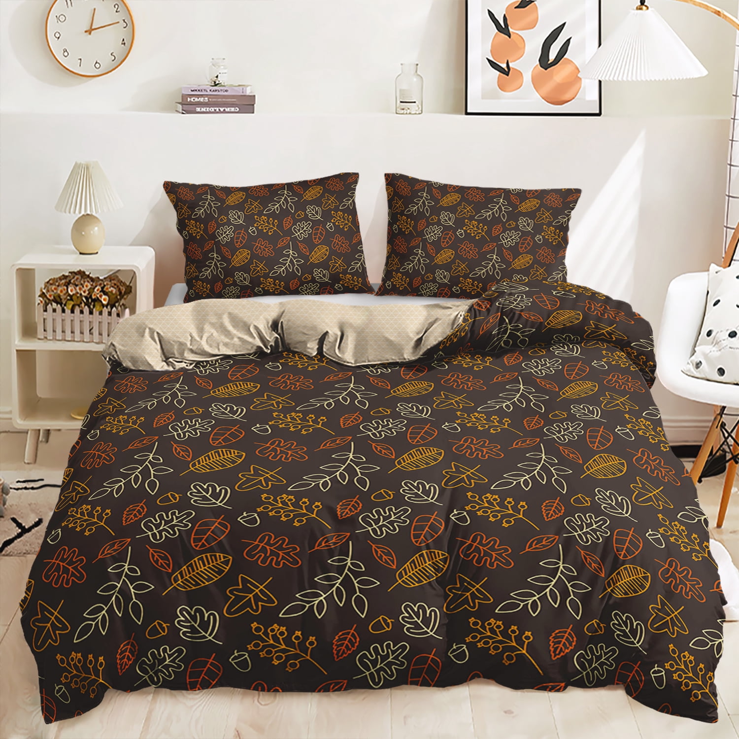 Hosima 3-Piece 3D Digital Printed Polyester Down Quilt Cover With ...