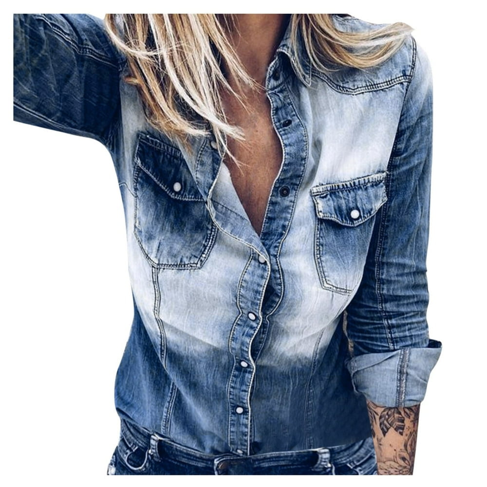 Click here for Vivi Women Coat Women Fashion Denim Shirt Style Lo... prices