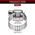 24Pcs Stainless Steel Hose Clamps, 13-19mm (1/2" to 3/4") Adjustable ...