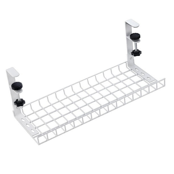 under Desk Cable Management Tray No Drill Table Storage Rack for Living ...
