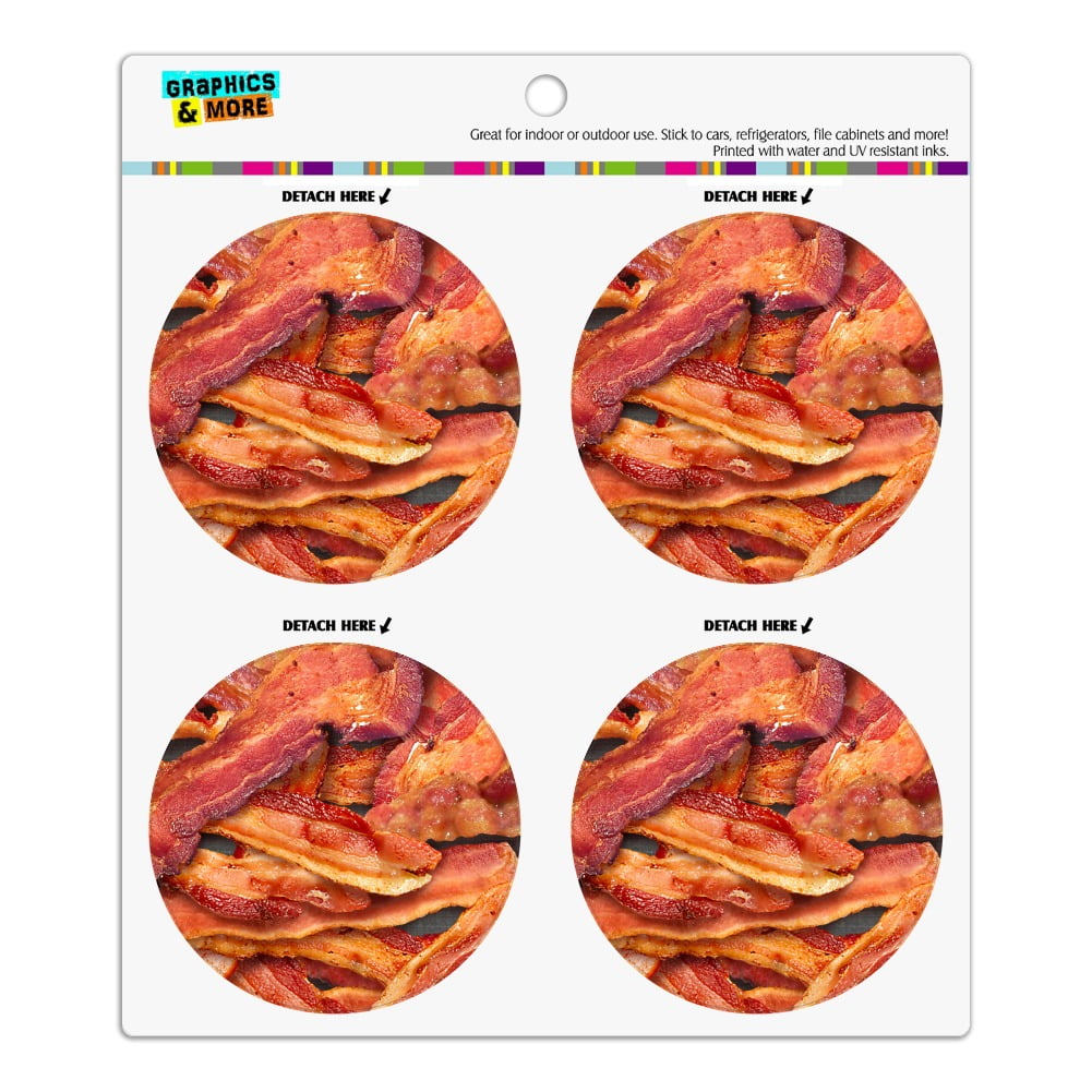 Bacon Galore Refrigerator Fridge Locker Vinyl Circle Magnet Set ...