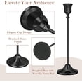 Black Candlestick Holders Set of 3, Weighted, Metal Taper Candle Stick ...