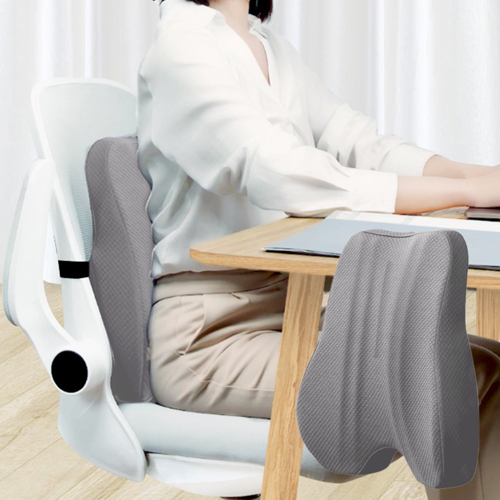 Almohada de apoyo lumbar para silla de oficina, cojín de respaldo de ...