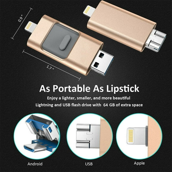 PioData iXflash 1 TB Lightning and USB Type A Flash Drive for iPhone ...