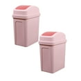 2 Pcs Pink 4‑Gallon Plastic Swing‑Top Kitchen Trash Can, Odor‑Sealed ...