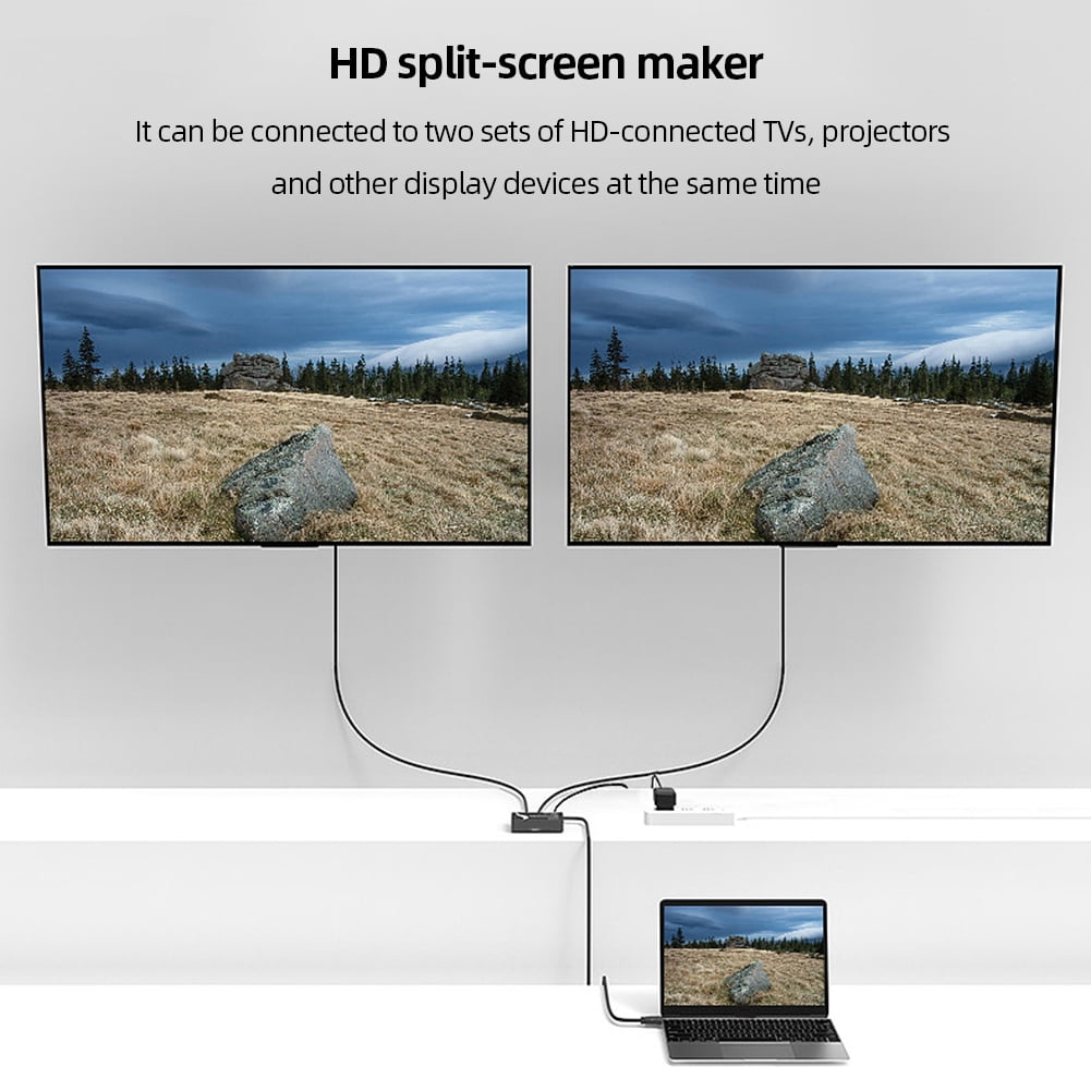 1 In 2/4 Out Splitter Converter 1080p HDTV Cable Splitter for DVD PC ...