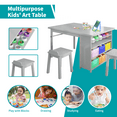 BALUS Kids Art Table and Chair Set, Wooden Children Drawing Desk, Kids ...