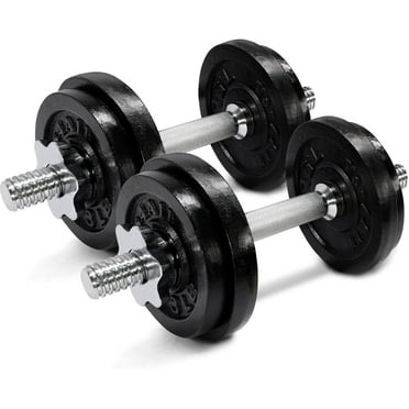 Yes4All 200 lbs Adjustable Dumbbell Weight Set, Cast Iron Dumbbell ...