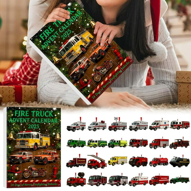 Countdown Sets Fire Truck Advent Calendar 2025 - 24 Days Countdown with ...