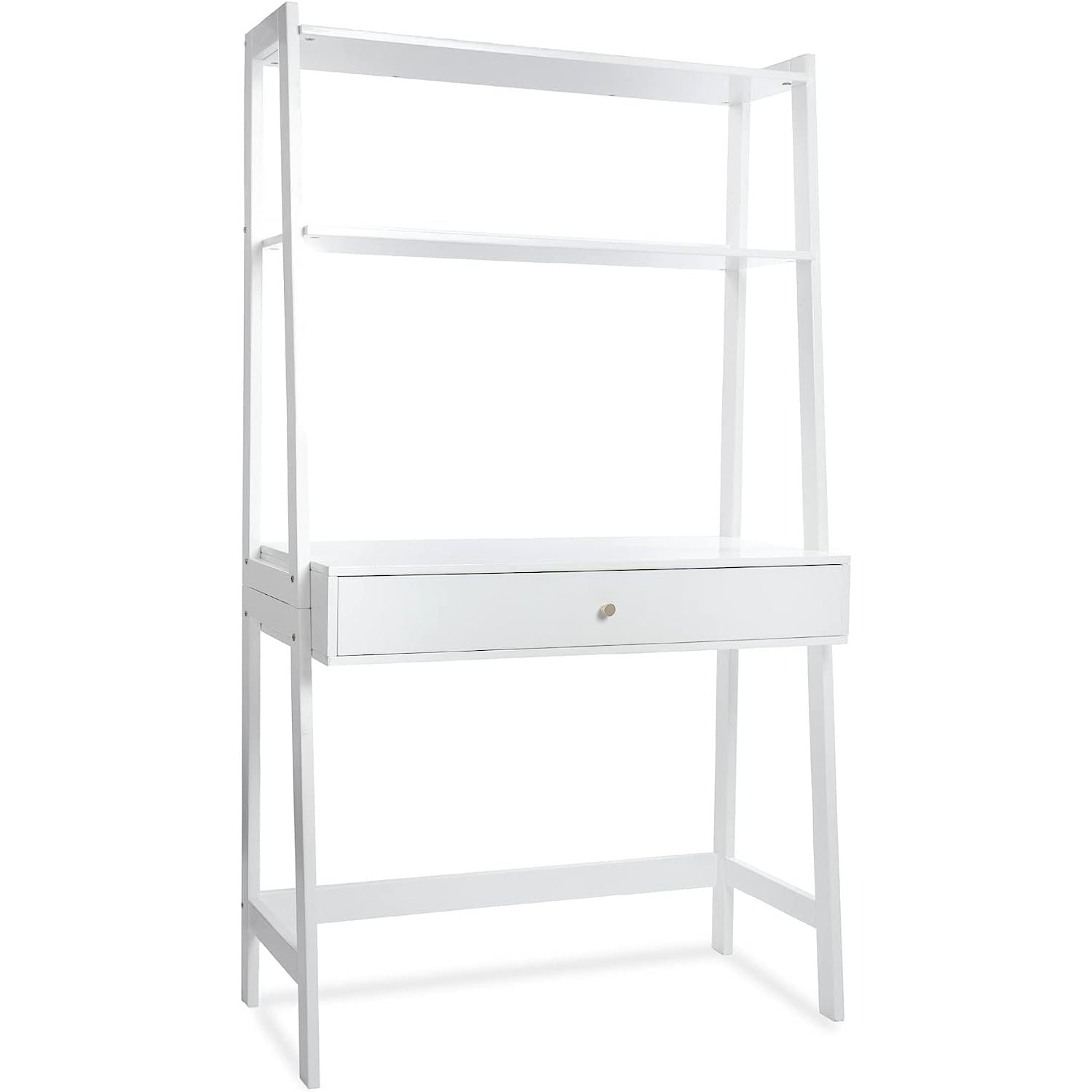 HElectQRIN Ladder Desk with Storage, Freestanding Wall Computer Desk ...