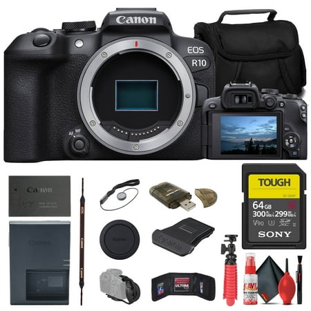 Canon EOS R10 Mirrorless Camera (5331C002) + Sony 64GB TOUGH SD Card ...