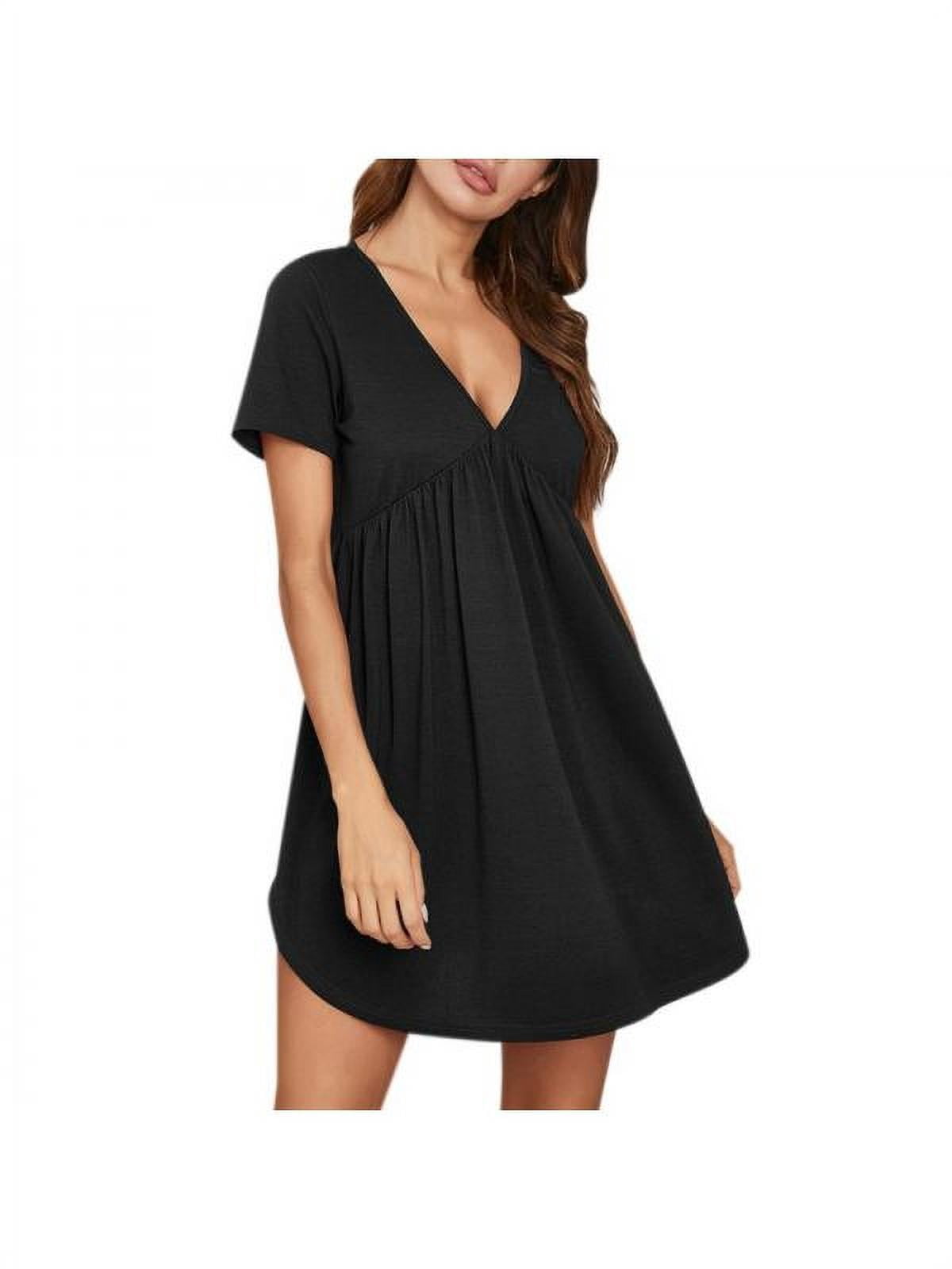 Women's Pure Color Short Sleeve Casual Pajamas Homewear - Walmart.com