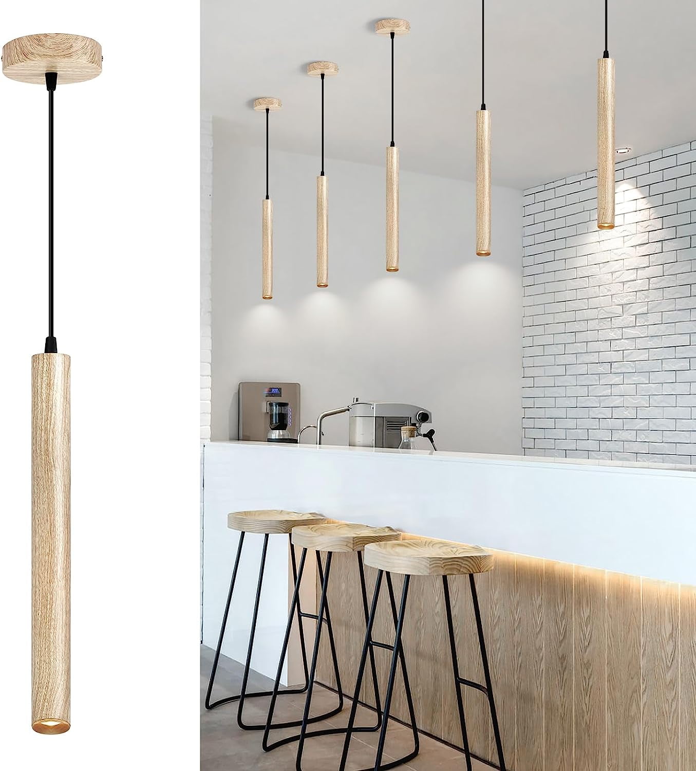 ZXNYH Modern Black Pendant Lights, LED Minimalist Pendant Lighting ...