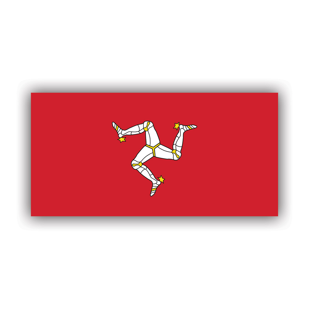 Isle of Man Flag Sticker Decal - Self Adhesive Vinyl - Weatherproof ...