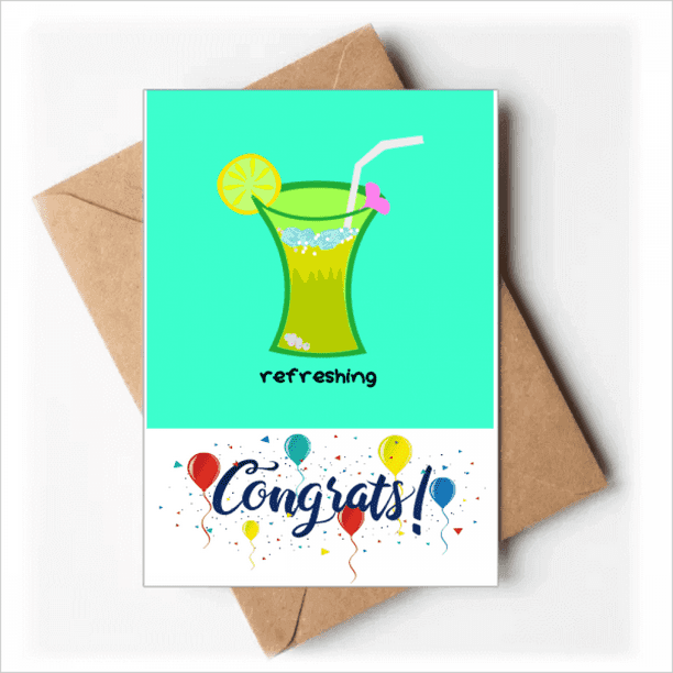 Lime Scrawl Summer Drink Beverage Wedding Cards Congratulations ...