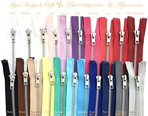 3 Inch - 36 Inch Silver Separating Jacket Zippers, 5 Teeth Zippers, Y ...