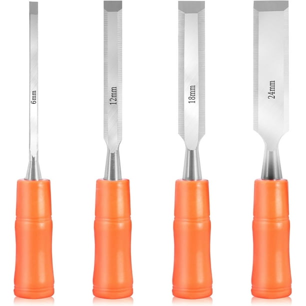 FYBTO 4 Piece Wood Chisel Sets Woodworking Tools Set, Wood Chisels with ...