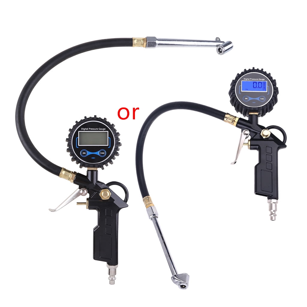 JUNTEX Heavy Duty Dual Head Tire Inflator Gauge with Long Air Hose Tire ...