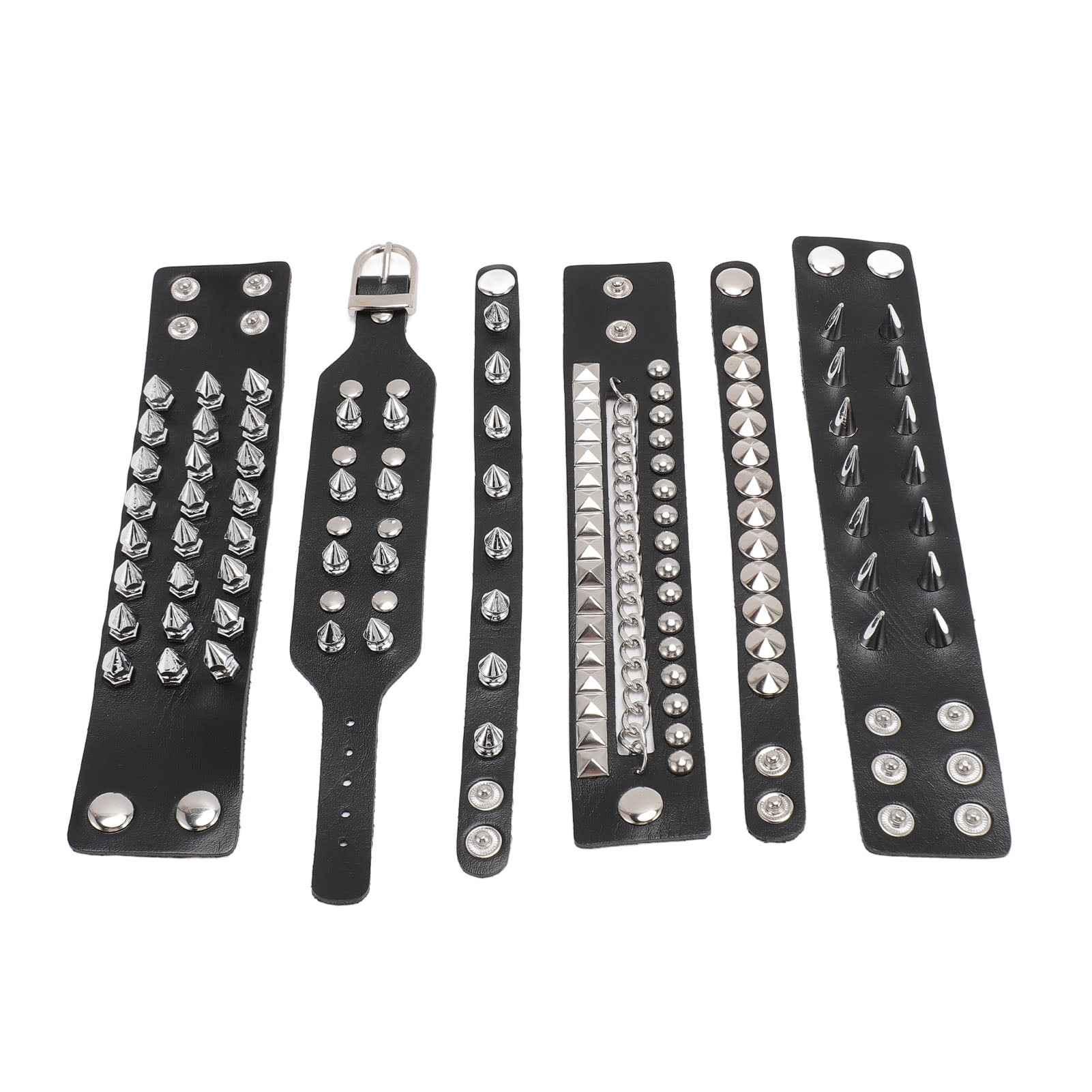 Click here for Loewten 6pcs Punk Leather Spike Rivet Bracelets Se... prices