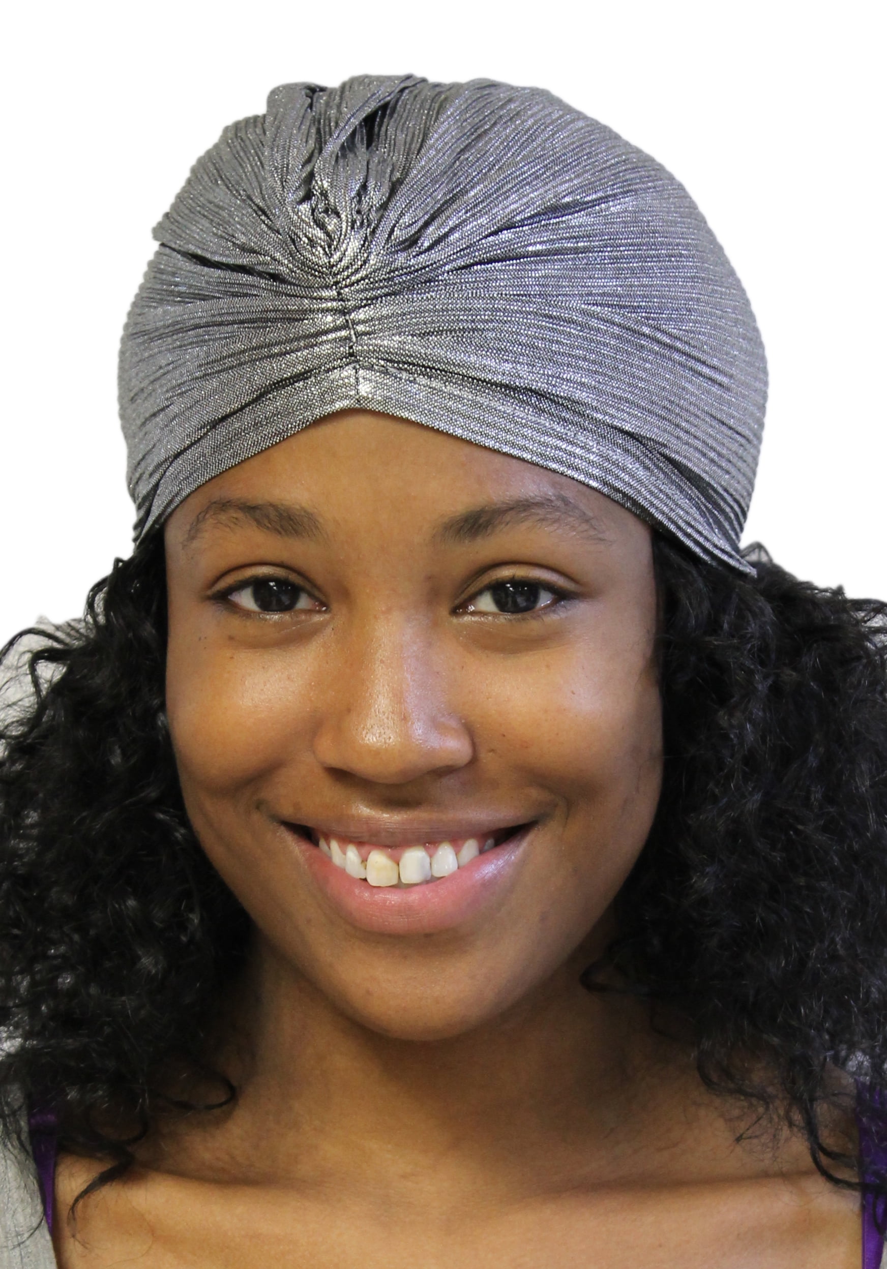 Women's Elastic Shimmer Turban (Silver) - Walmart.com
