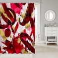 Abstract Red Pink Gold Shower Curtain for Bathroom Decor Boho Modern ...